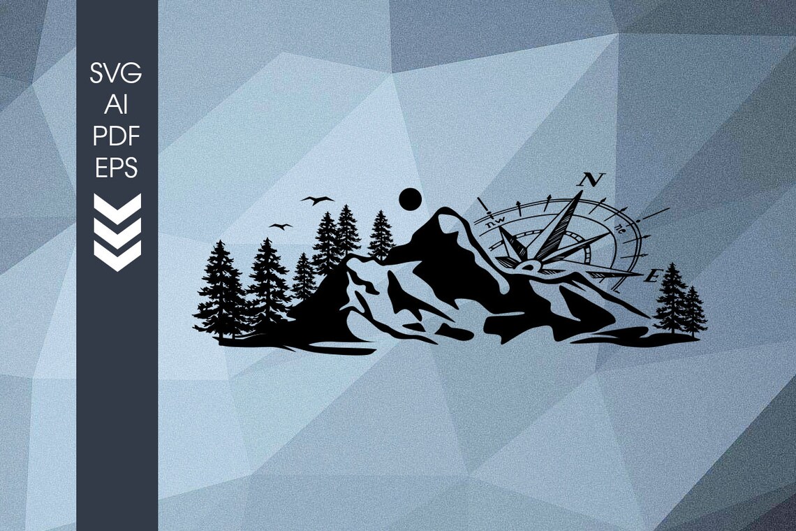 Compass and Mount SVG PDF EPS Svg Files for Cricutcuttable - Etsy Canada