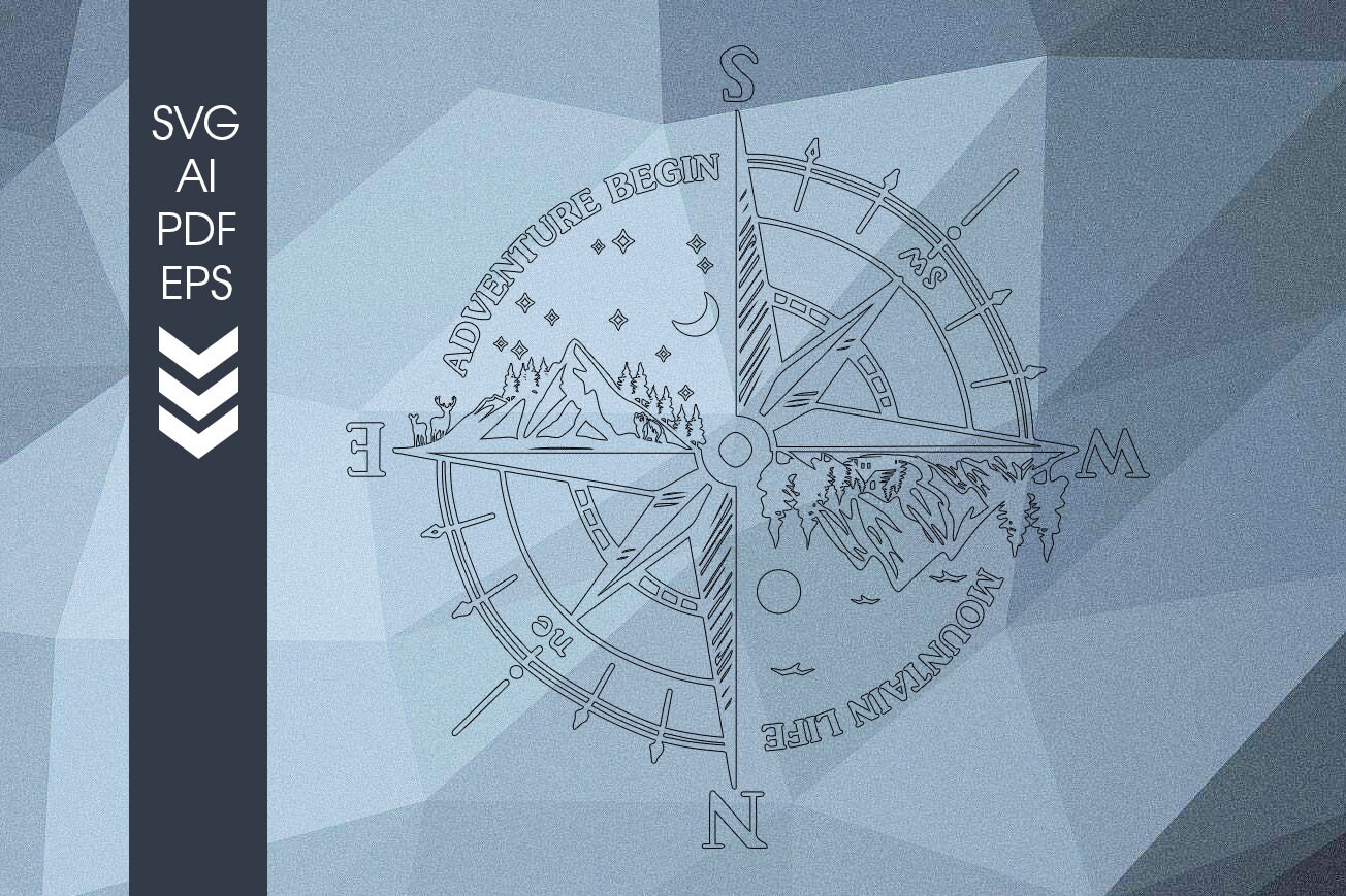 Compass Adventure Begins SVG, PDF, EPS, Svg Files for Cricut,cuttable ...