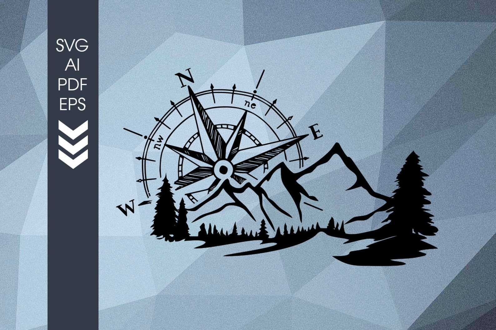 Compass SVG PDF EPS Svg Files for Cricutcuttable Cricut - Etsy