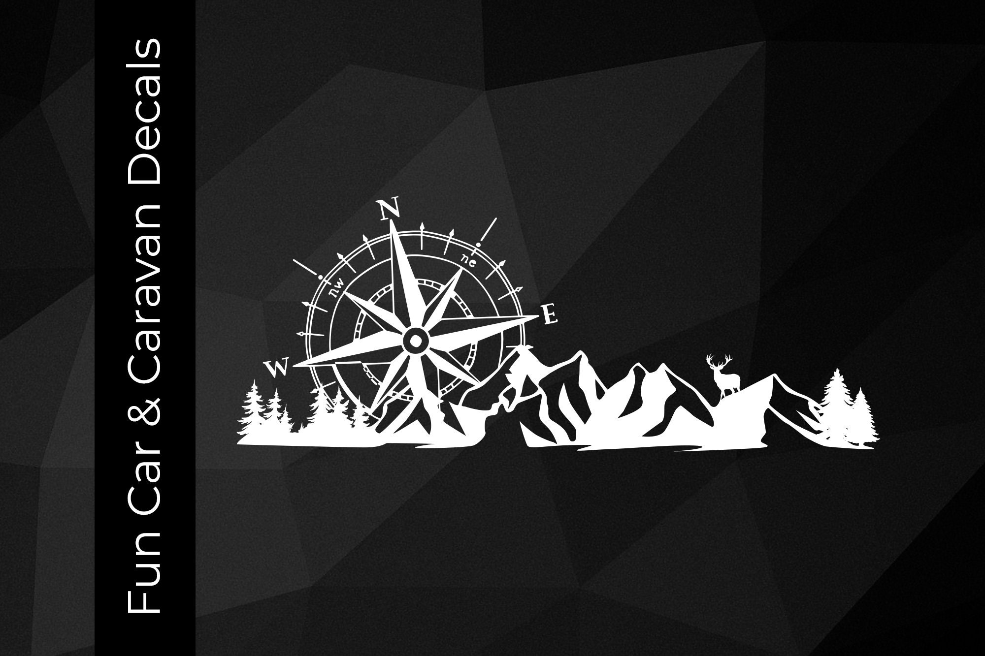 Compass Forest and Deer Vinyl Decal Sticker - Etsy