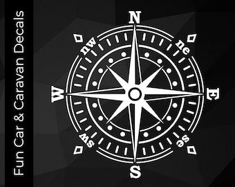 Compass, Camper Van Sticker, Compass Car Caravan Vinyl Decal,compass ...