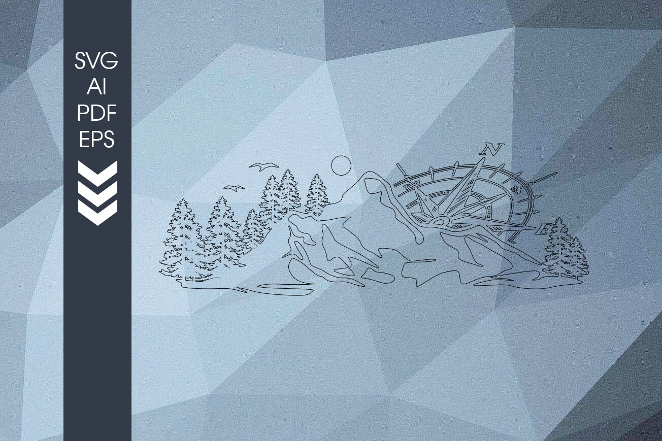 Compass and Mount SVG PDF EPS Svg Files for Cricutcuttable - Etsy Canada