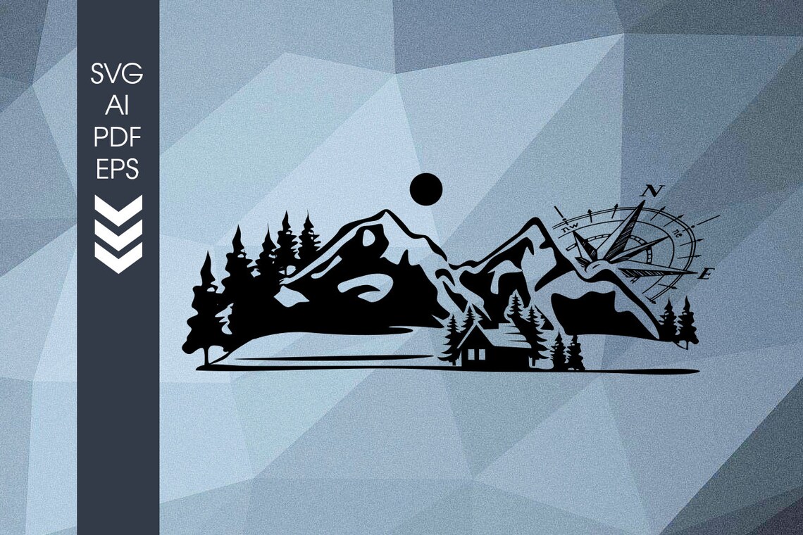 Compass and Mount SVG PDF EPS Svg Files for Cricutcuttable - Etsy