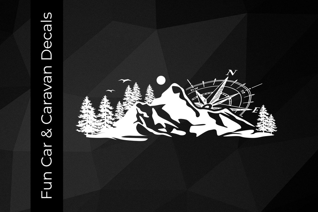 Mountain Compass Vinyl Decal: Adventure Car Sticker - Etsy