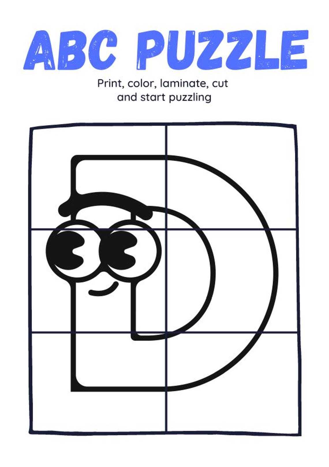 Alphabet Coloring Puzzle Set Worksheet - Etsy