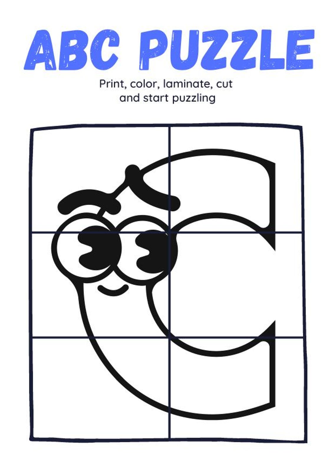Alphabet Coloring Puzzle Set Worksheet - Etsy
