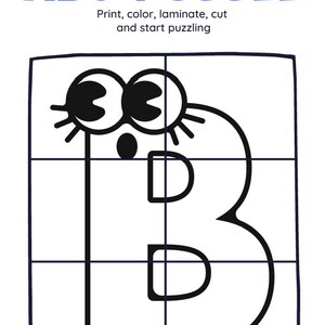 Alphabet Coloring Puzzle Set Worksheet - Etsy