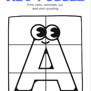 Alphabet Coloring Puzzle Set Worksheet - Etsy