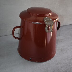 Enameled Bucket With Lid, Brown Enameled Bucket, Buckets in Which ...
