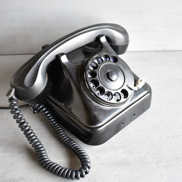 Black Bakelite Phone - Etsy
