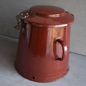 Enameled Bucket With Lid, Brown Enameled Bucket, Buckets in Which ...