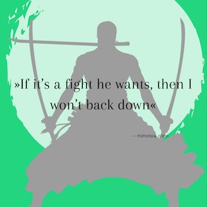 ONE PIECE - Zoro Quote - Etsy
