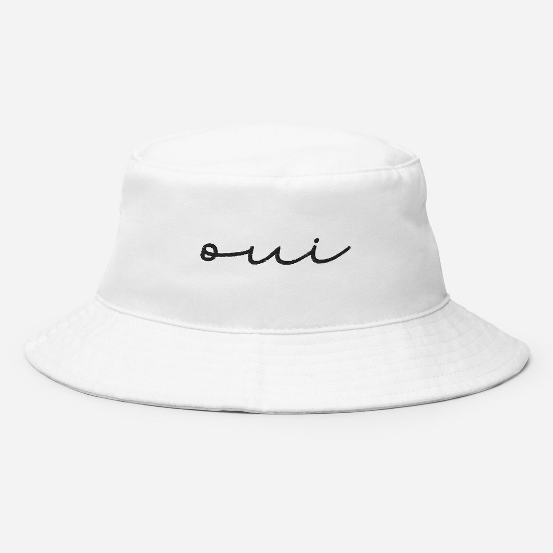 Oui Embroidered Bucket Hat, Embroidered Hat, Trendy Bucket Hat, French ...