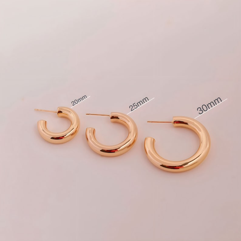 Gold Hoop Earrings in 3 Sizes, Stacking Hoop Earrings, Lightweight ...