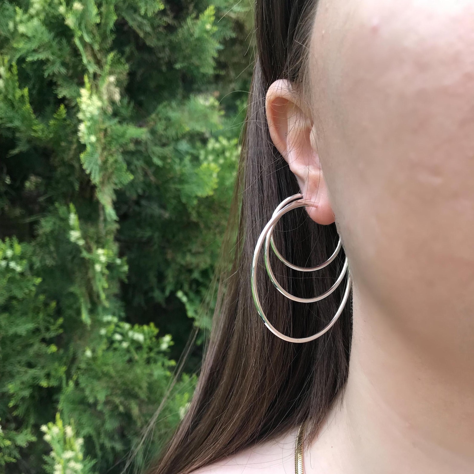 Big Silver Hoop Earrings for Women, Large Silver Hoops Earrings, 20mm ...