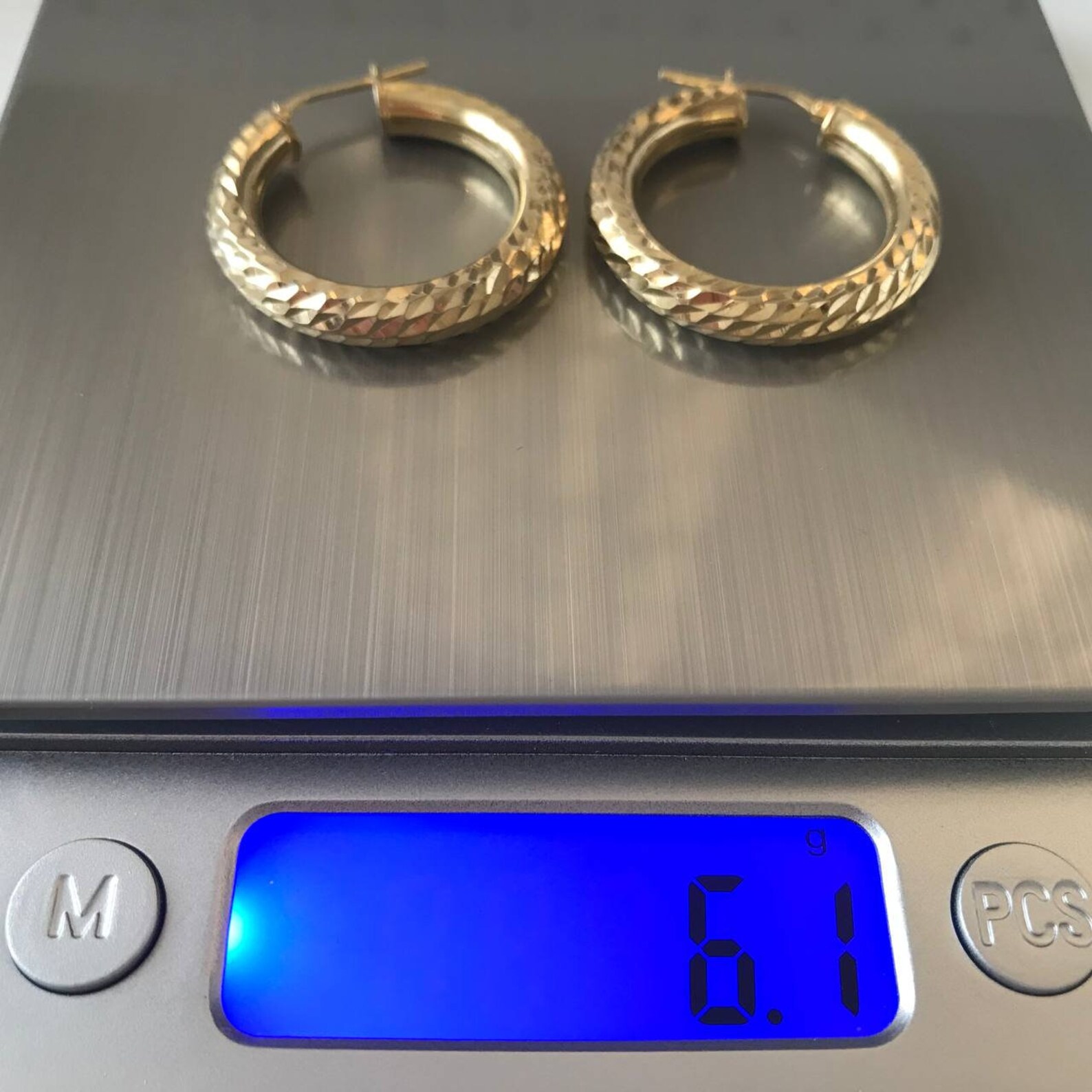 Thick Gold Hoop Earring, Sterling Silver 18k Gold Plated Earrings, 18K ...