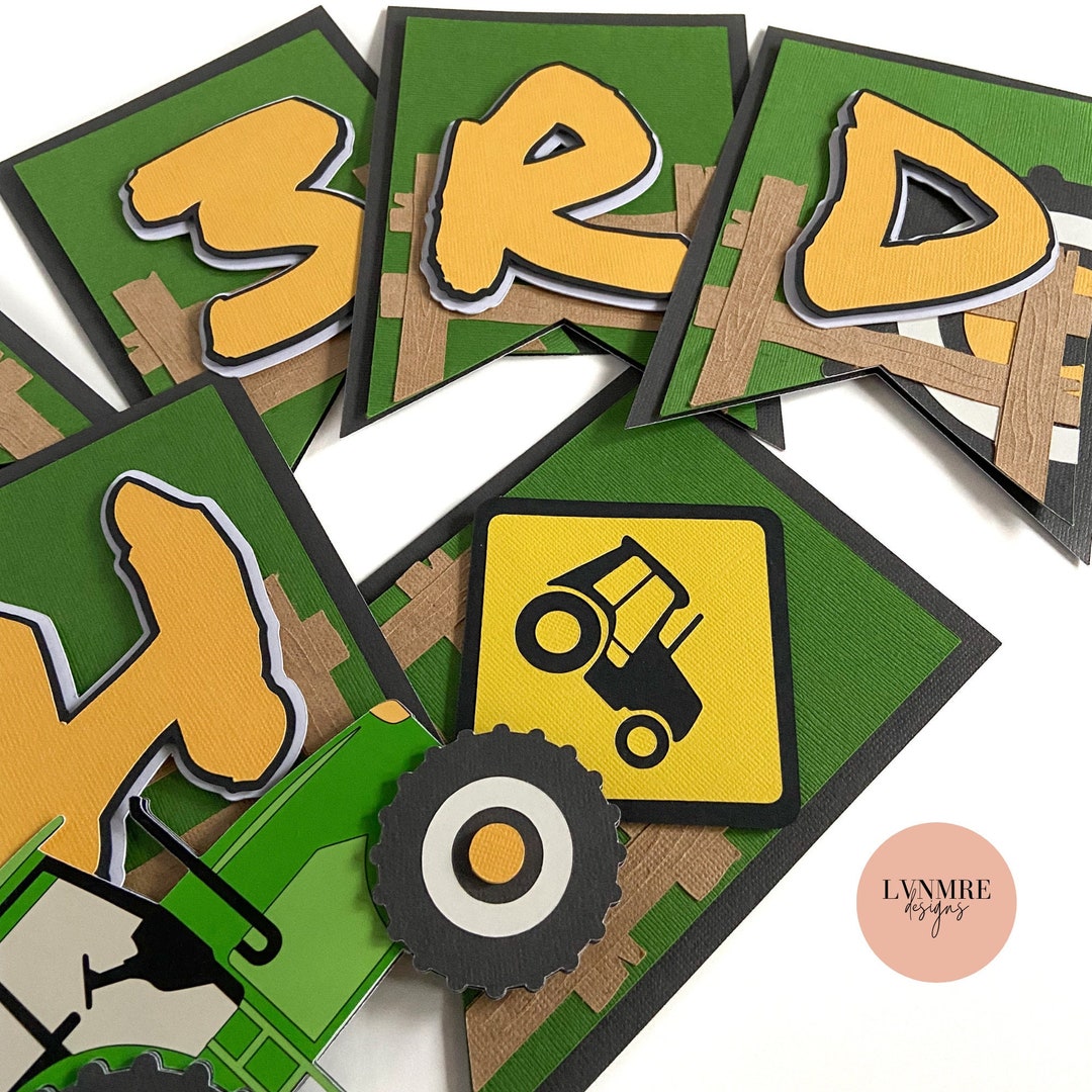 Tractor Birthday Banner, Farm Theme Garland - Etsy