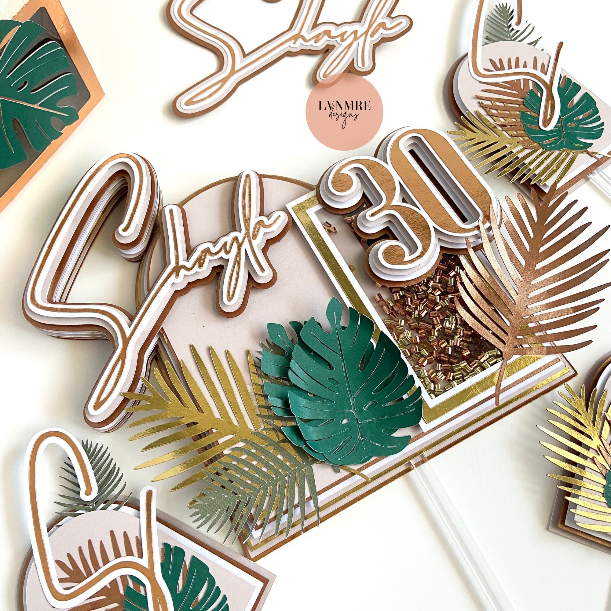 Tropical Cake Topper, Tropical Personalized Cake Topper, Tropical Cake ...