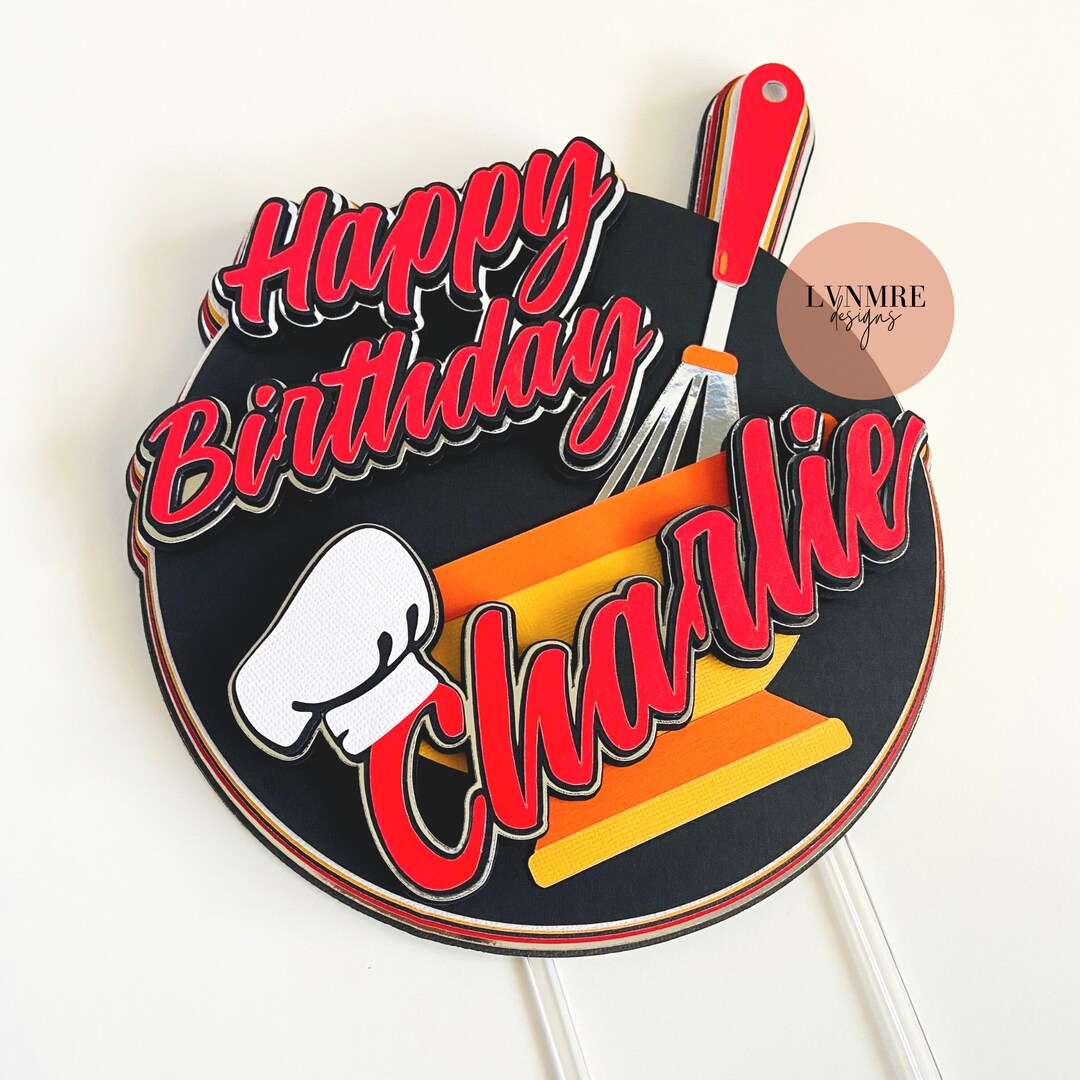 Cooking Theme Cake Topper, Chef Theme Cake Topper, Custom Cake Topper ...