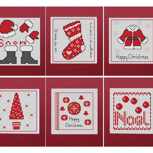 Christmas Cross Stitch Cards - Etsy UK