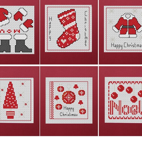 Christmas Card Cross Stitch Kit. Five 4 Designs With - Etsy