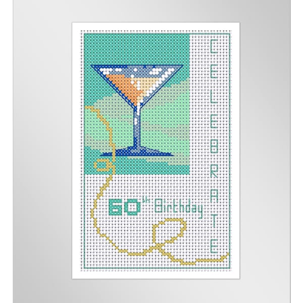 60th Birthday Cross Stitch Pattern - Etsy
