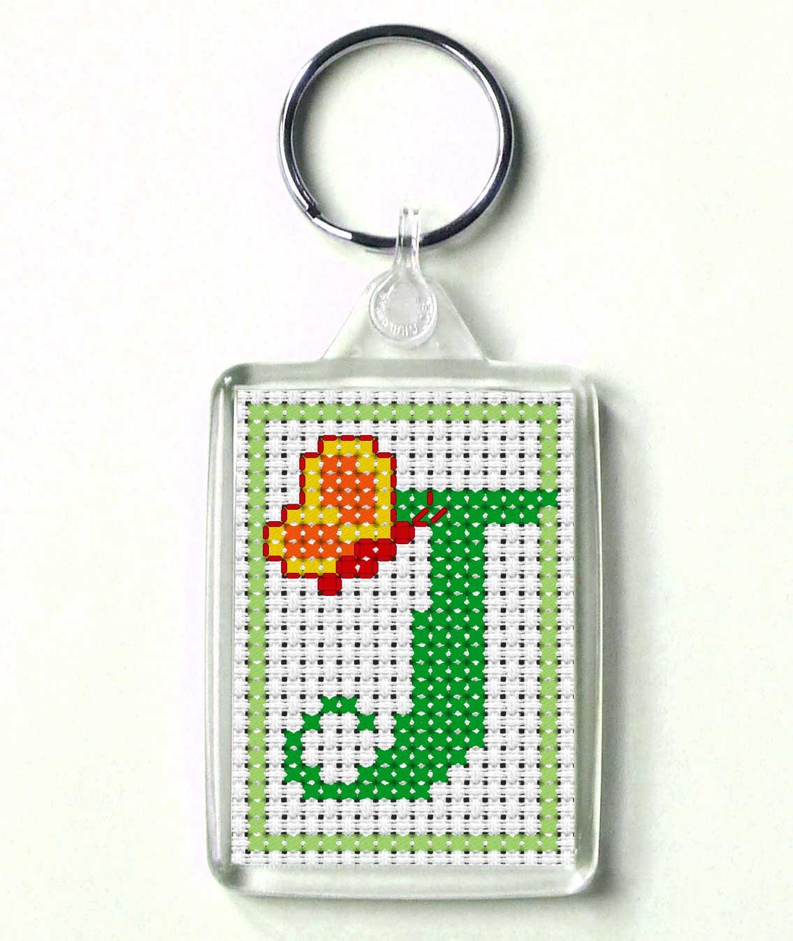 Cross Stitch Key Ring Kit, Alphabet Letters, LETTERS A-J, Choose Letter ...