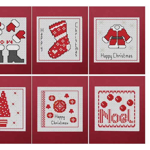 Christmas Card Cross Stitch Kit. Five 4 Designs With - Etsy