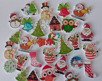 Christmas Buttons | Etsy