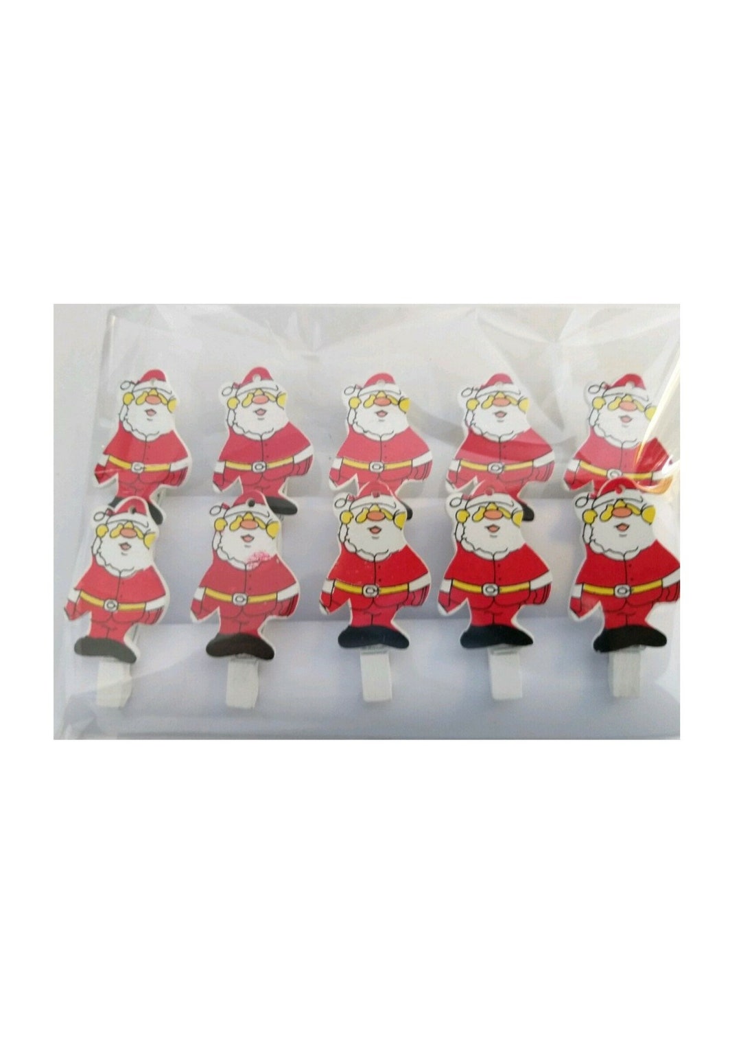 12 Wooden Santa Mini Pegs, White Peg Size 35mm - Etsy