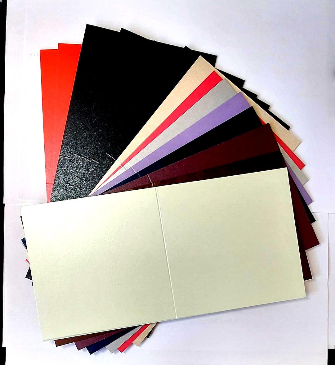 Pack of 15 Single Fold Pearlescent Cards, Size 120mm Square in Assorted ...