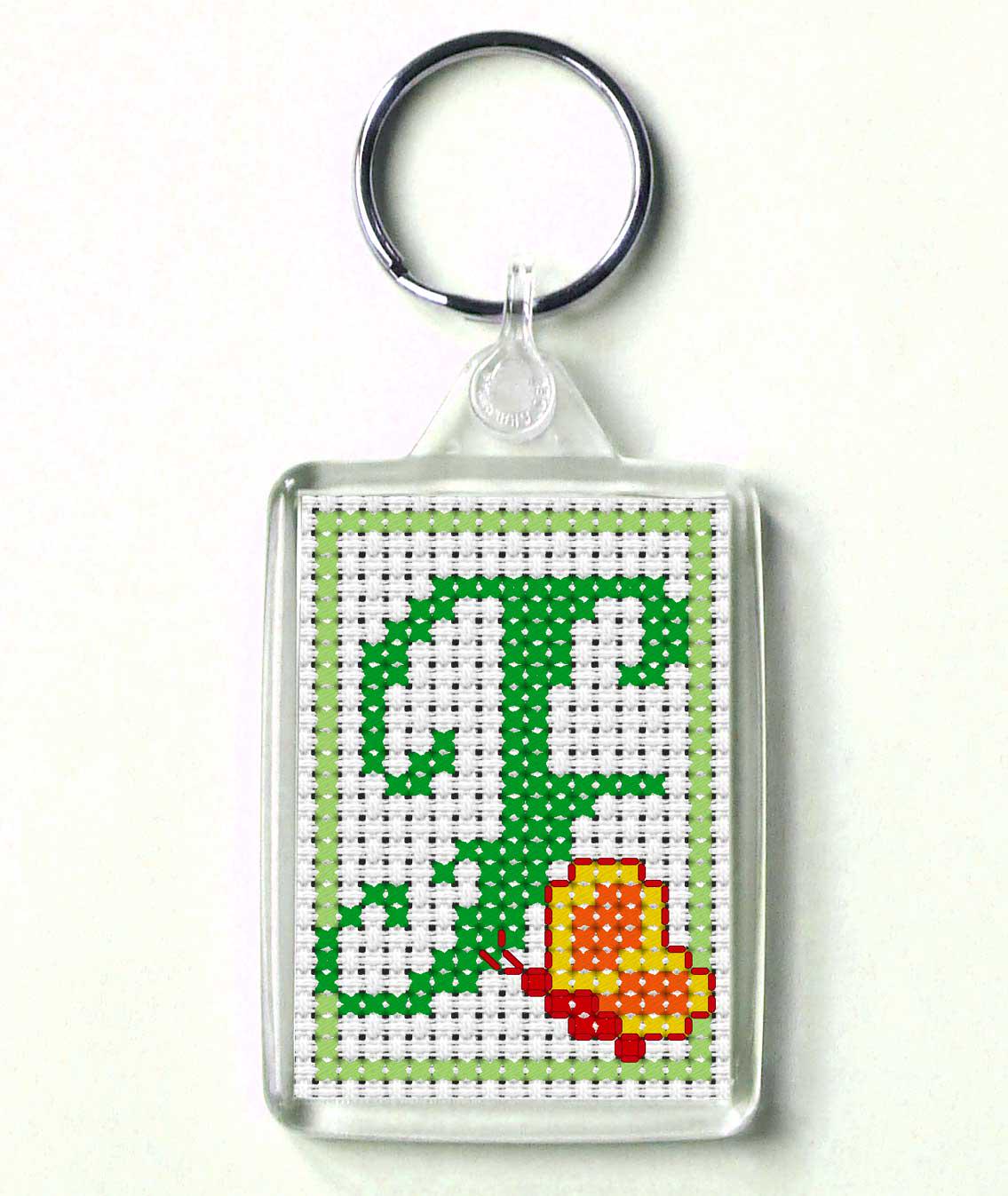 Cross Stitch Key Ring Kit, Alphabet Letters, LETTERS A-J, Choose Letter ...