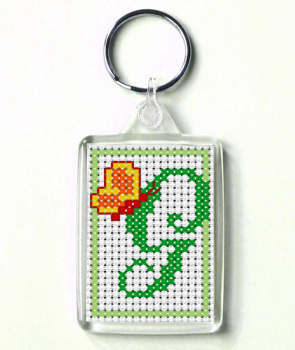 Cross Stitch Key Ring Kit, Alphabet Letters, LETTERS A-J, Choose Letter ...