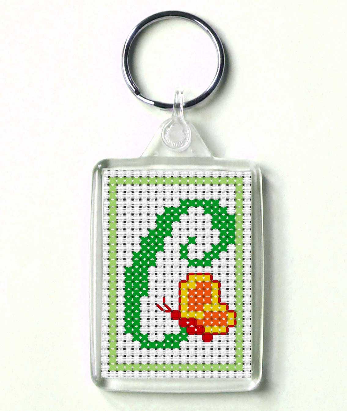 Cross Stitch Key Ring Kit, Alphabet Letters, LETTERS A-J, Choose Letter ...
