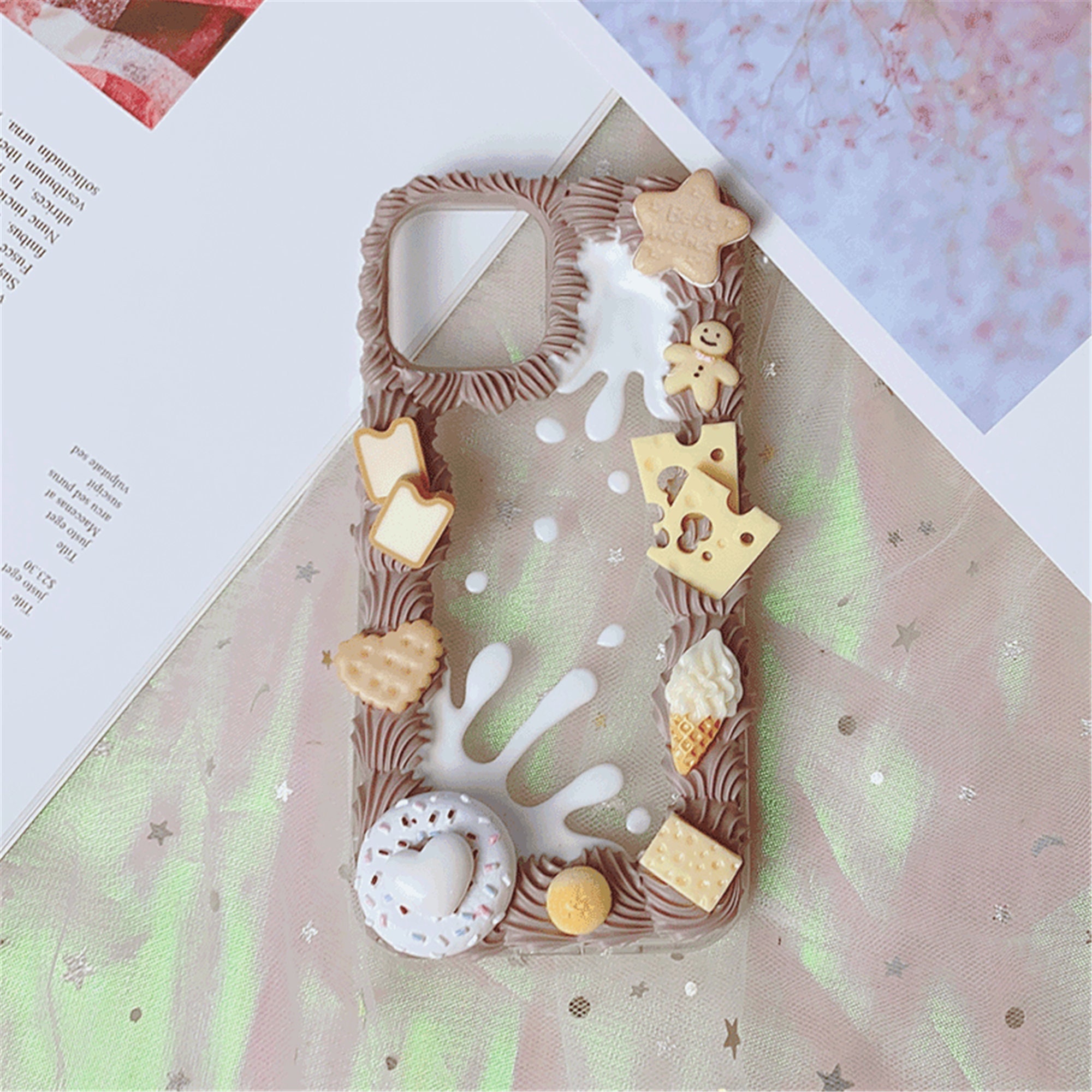 Biscuit Decoden Phone Case Cheese Phone Case Pretty Kawaii - Etsy