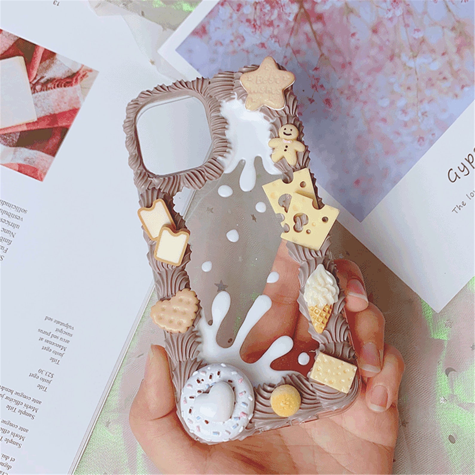 Biscuit Decoden Phone Case Cheese Phone Case Pretty Kawaii - Etsy