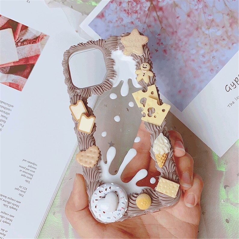 Biscuit Decoden Phone Case Cheese Phone Case Pretty Kawaii - Etsy