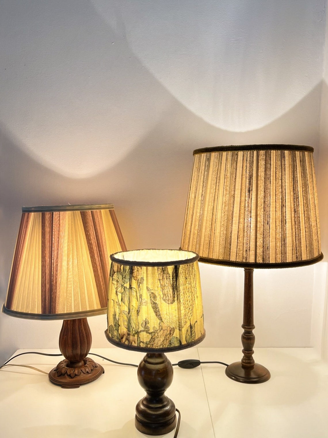 Vintage Wooden Table Lamps - 3 Different Designs - Mid-century - Etsy