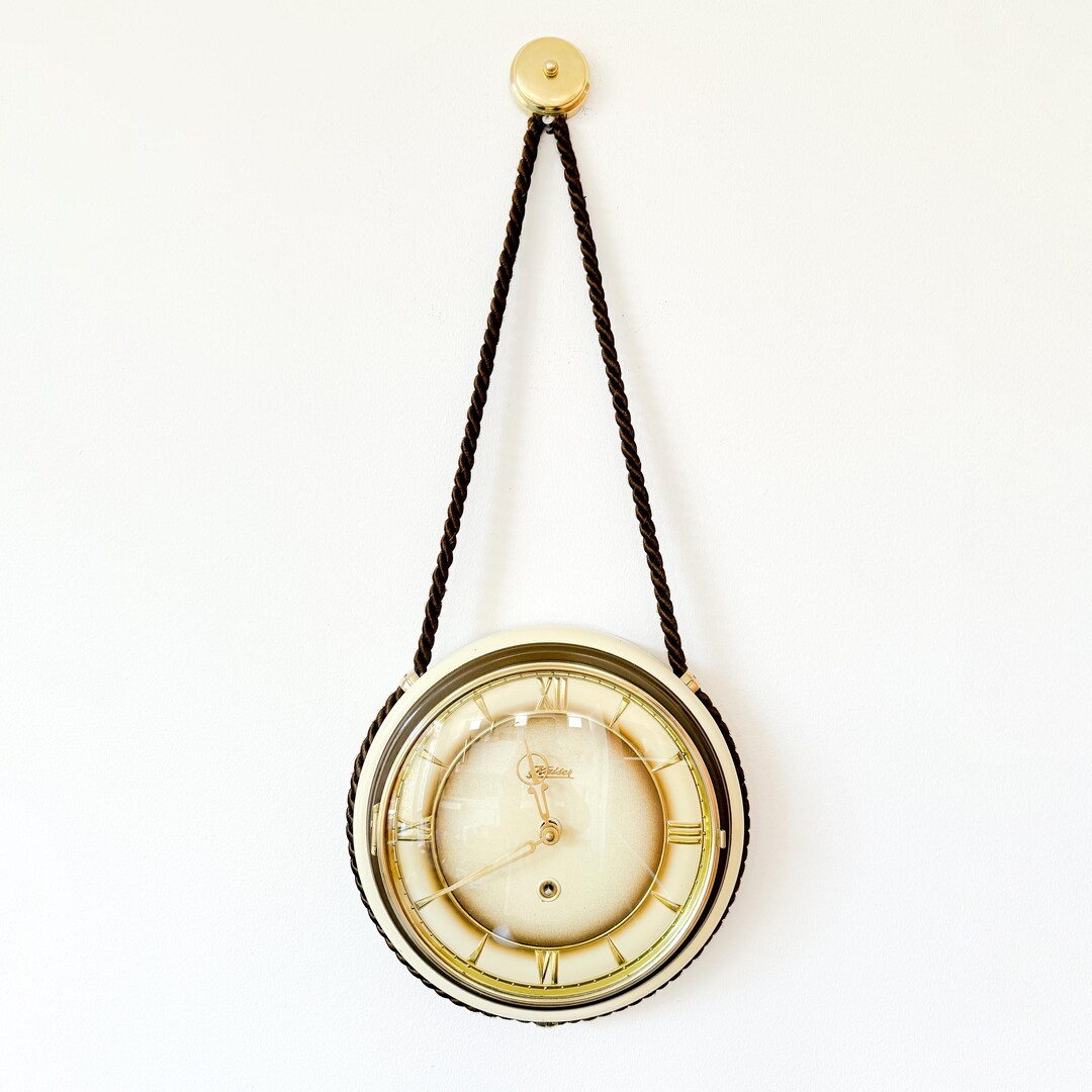 Vintage Kaiser Wall Clock - Brass, Glass - Convex Glass - German Design ...