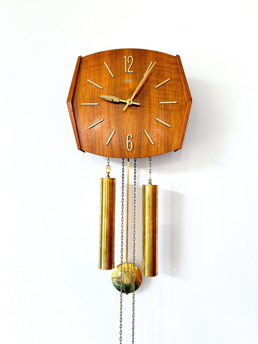 Wuba Vintage 60/70s Pendulum Wall Clock - Weight Driven - Mechanical ...