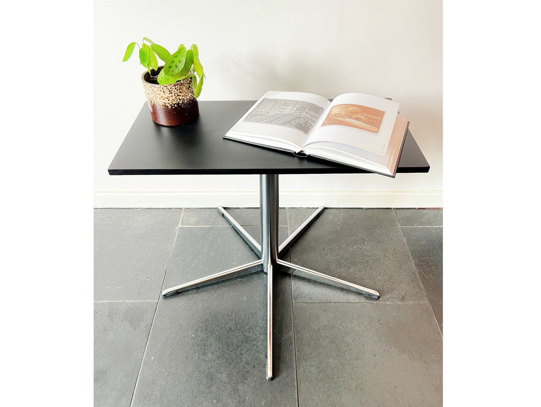 Vintage TV Table / Side Table - Chrome Frame - Star Base - Rotatable ...