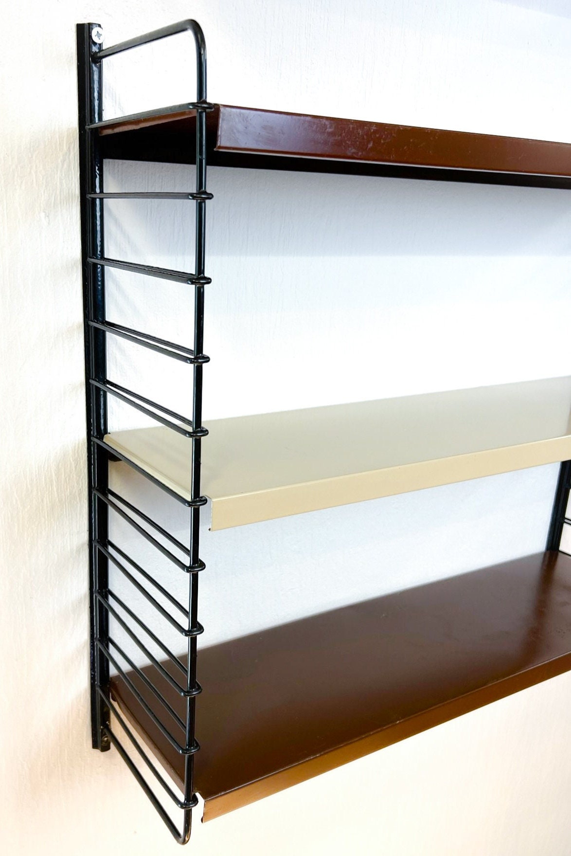 Vintage 70's Wall Rack Black Side Supports Tomado - Etsy