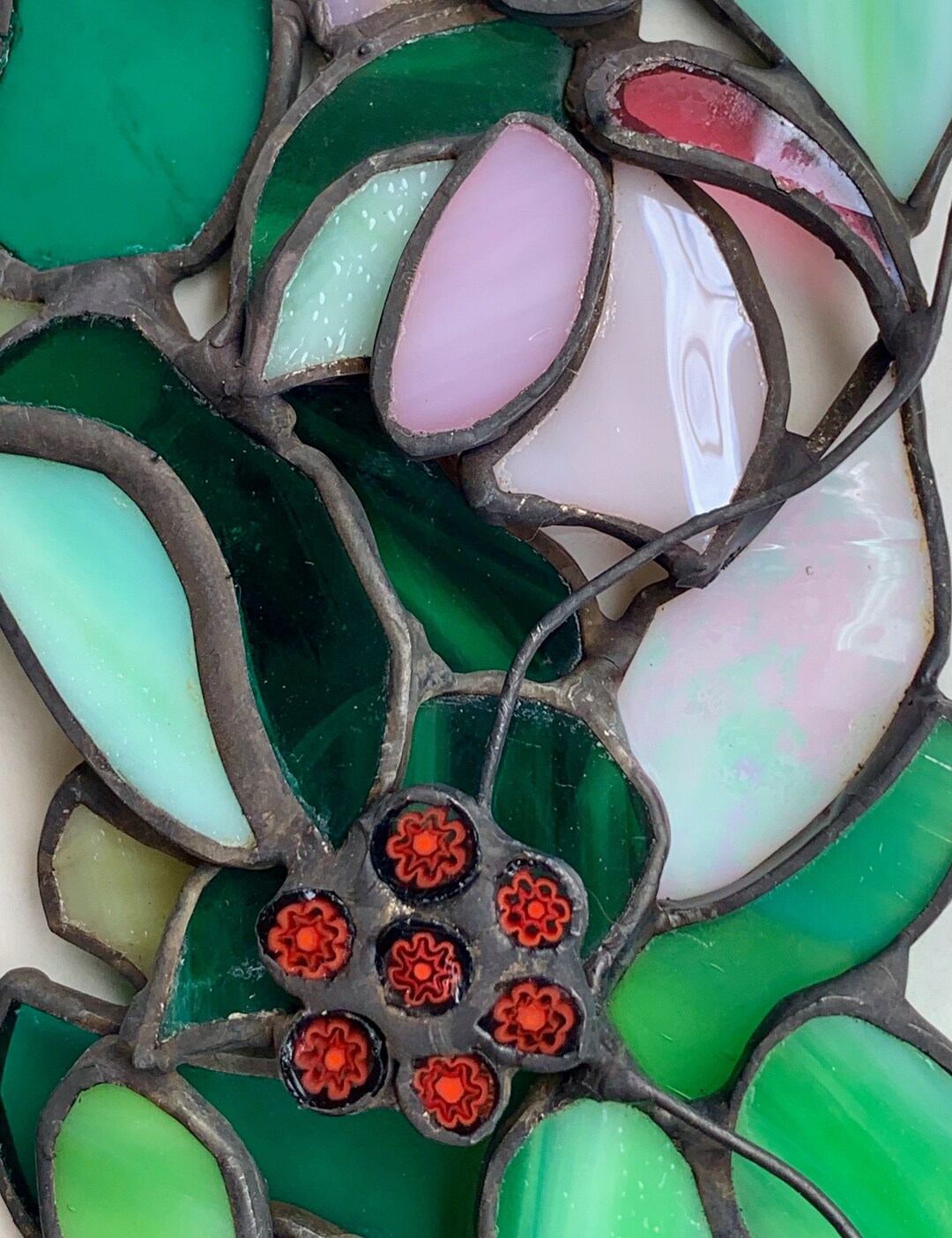 Hindu Rope Sun Catcher, With Blooms. Variegated, in Shades of Green and ...