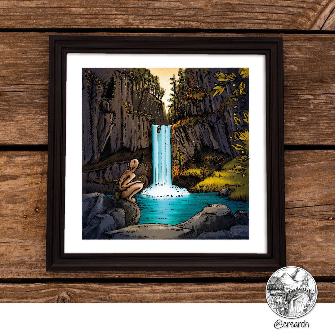 Gollum Forbidden Pool Illustration Tolkien Middle Earth Digital ...
