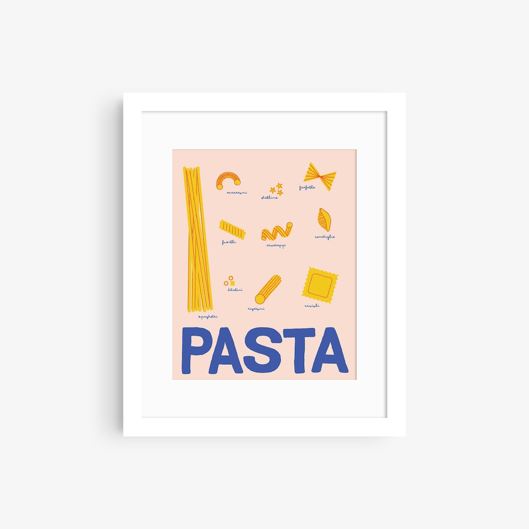 Pasta Infographic Print | Art Print | Pasta Art Print | Food Print ...