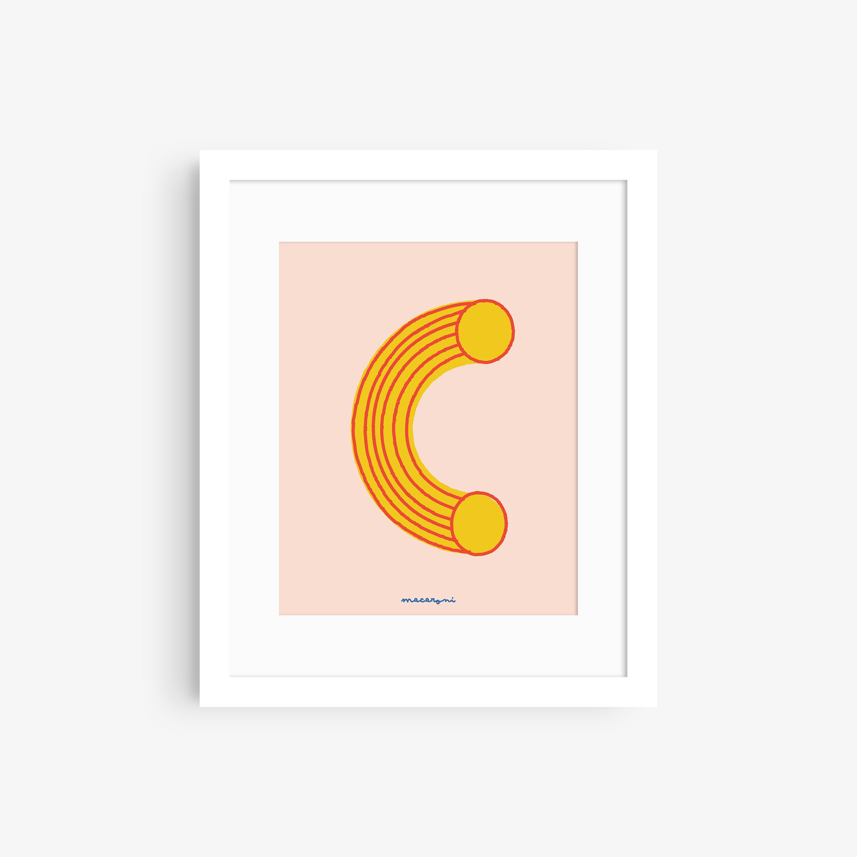 Macaroni Pasta Print | Pasta Art Print | Food Print | Illustration ...