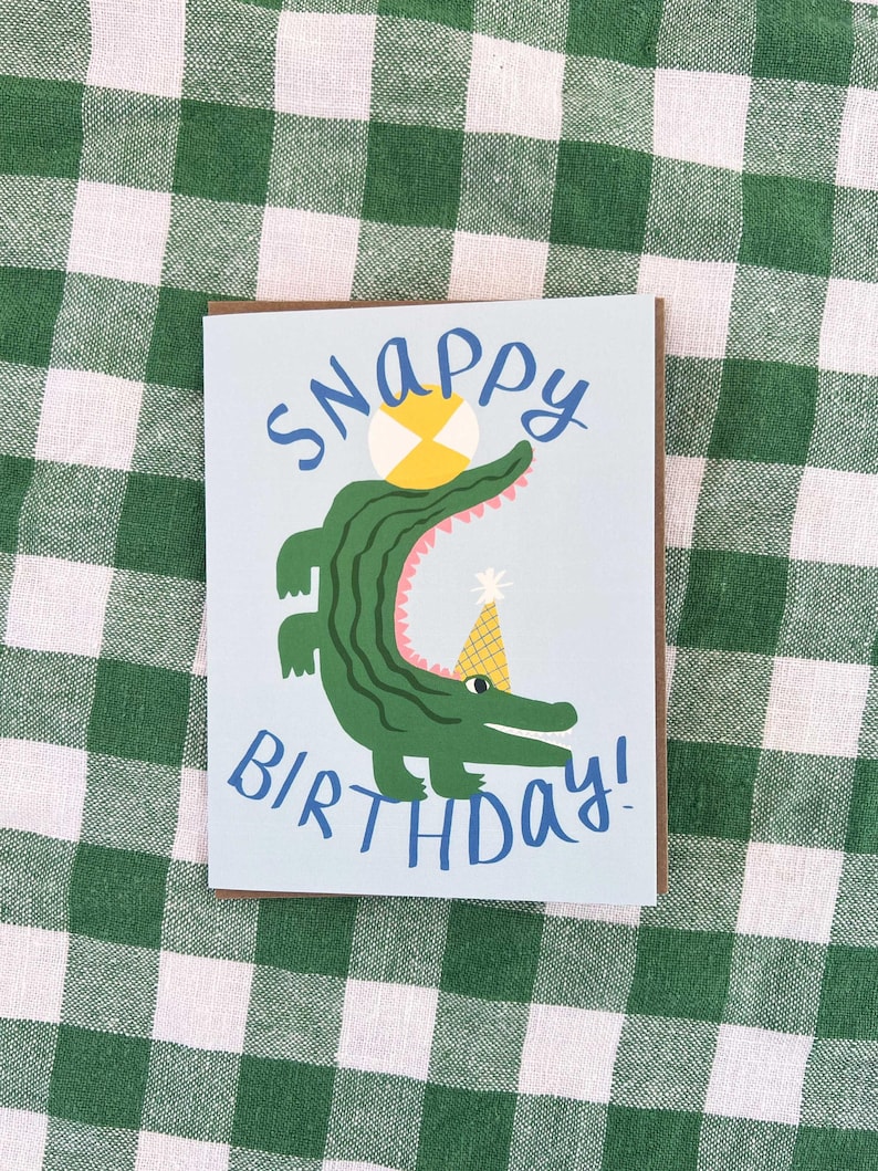 Snappy Birthday Card | Alligator Card | Alligator Birthday Card - Etsy