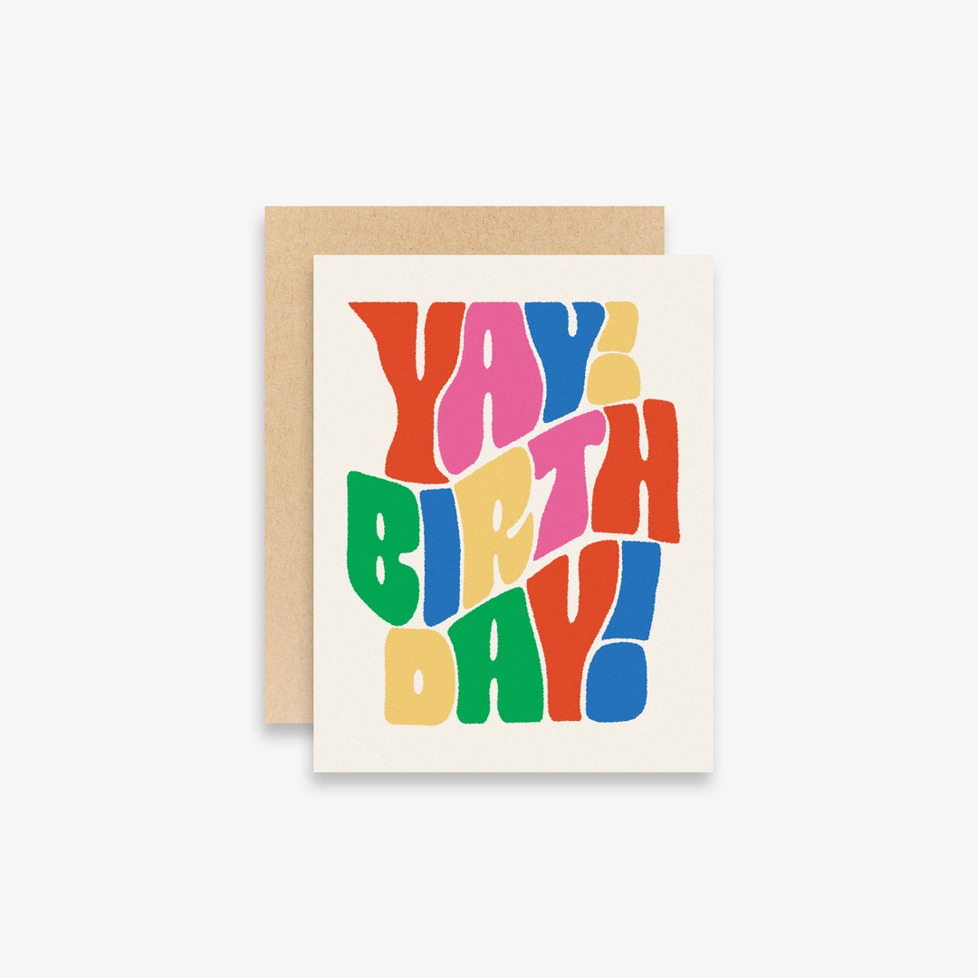 Yay Birthday Card Happy Birthday Card Greeting Card - Etsy