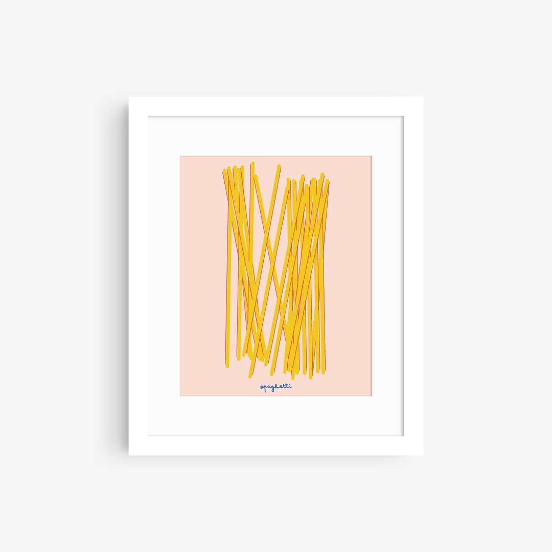 Spaghetti Pasta Print | Pasta Art Print | Food Print | Illustration ...