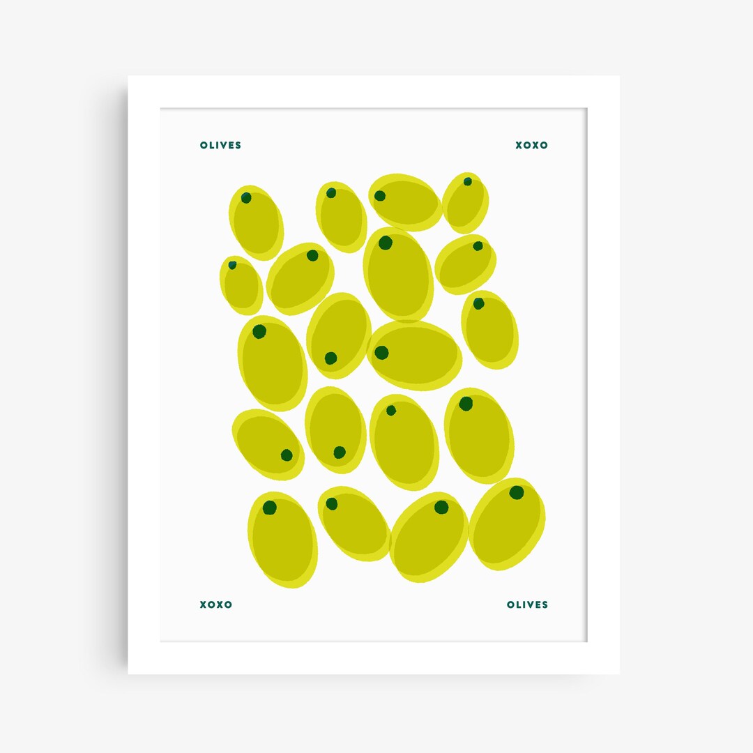 Olives Print | Print | Colorful | Illustration | Wall Art | Home Decor ...